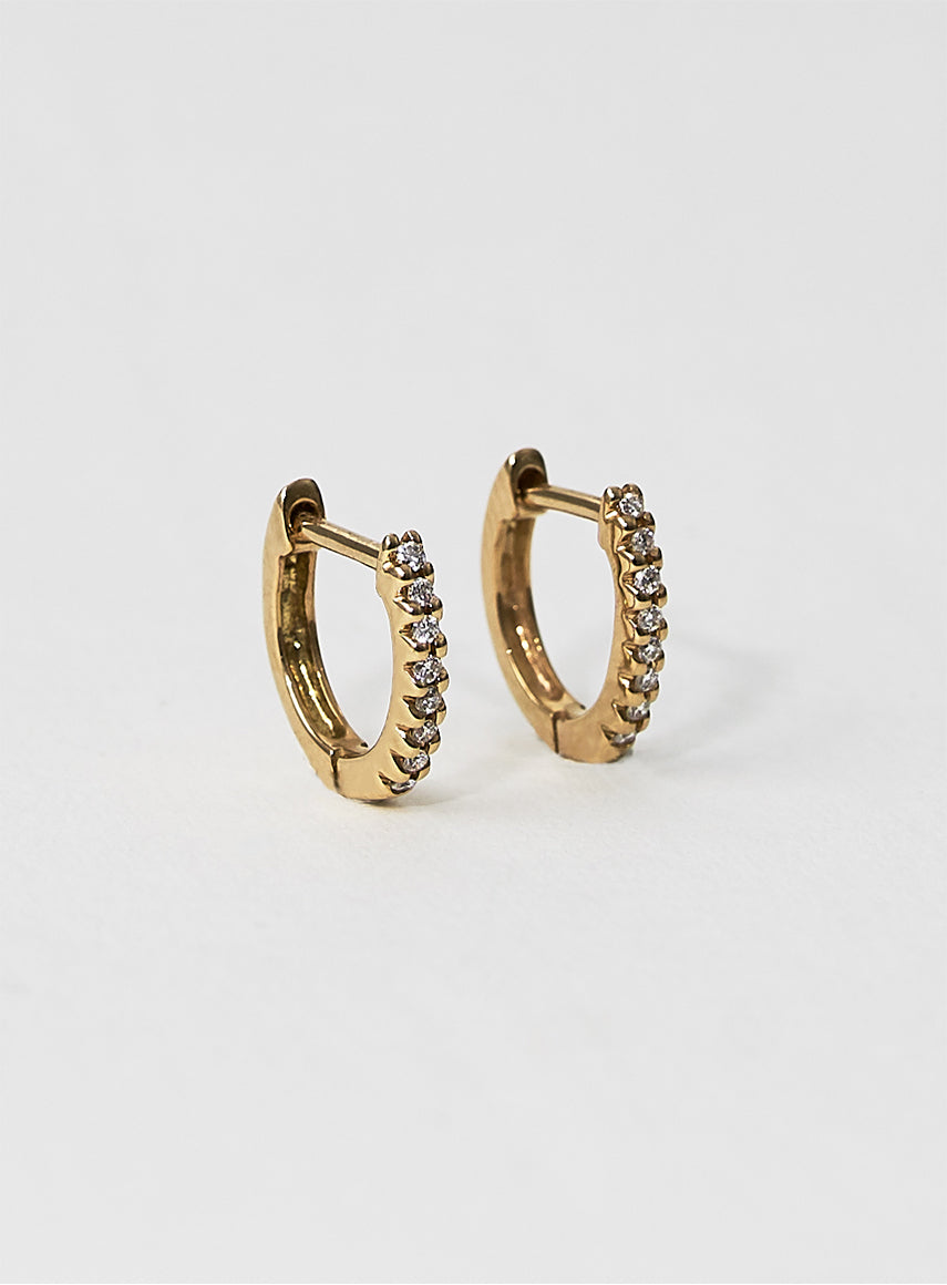 Mini Diamond Hoop Gold – BLUE BILLIE